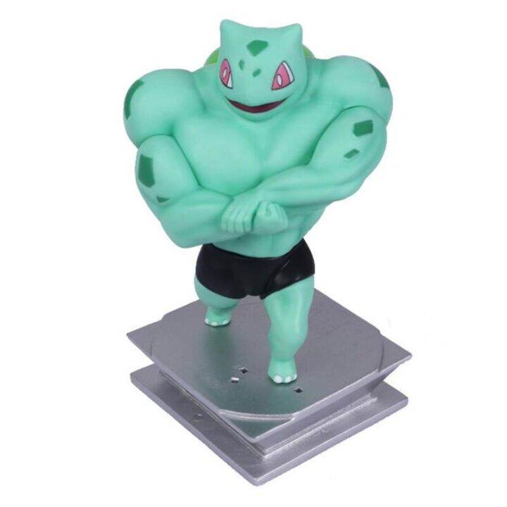 18CM Anime Figures Pikachu Bulbasaur Squirtle Charmander Muscle PVC ...