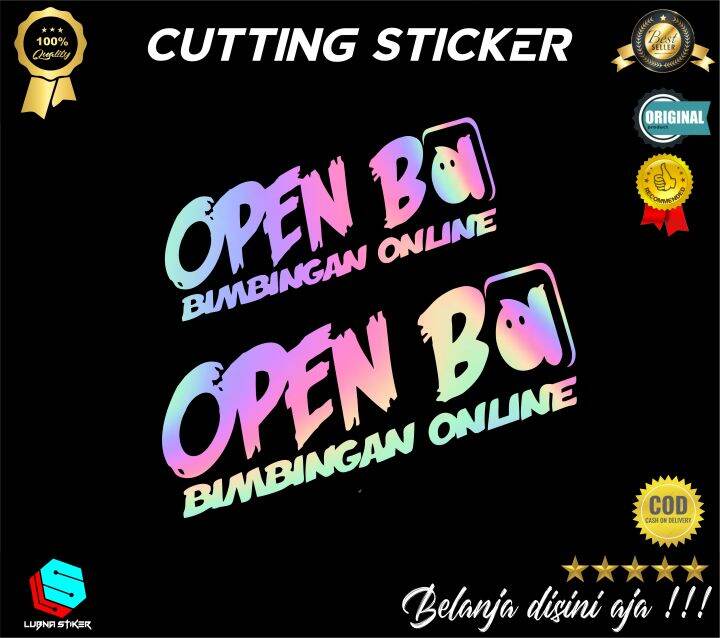 Terlaris !!! stiker open bo / cutting sticker open bo / stiker keren ...