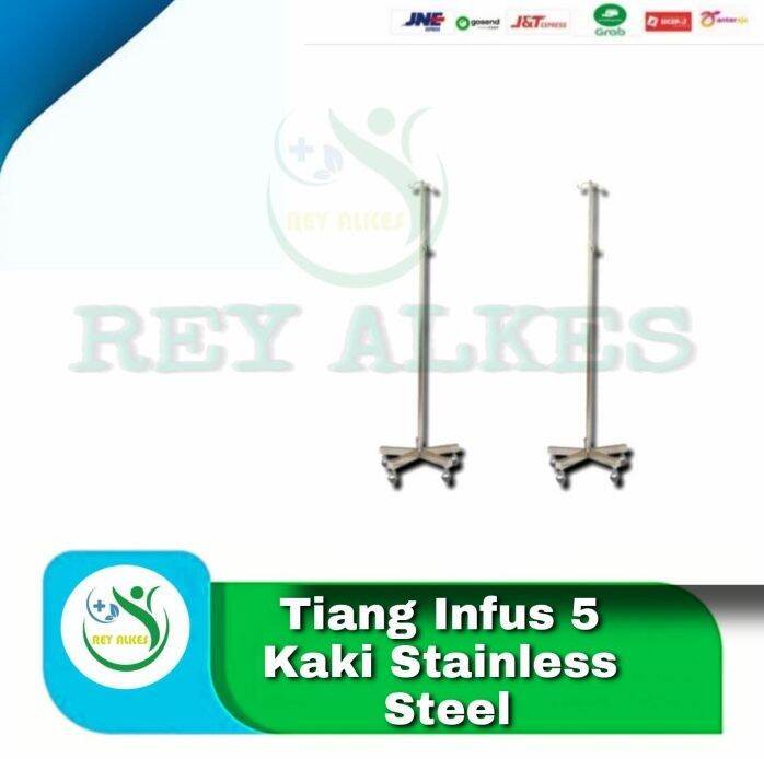 Tiang Infus 5 Kaki Stainless Steel/Tiang Infus/Infus Stand Stainlis ...