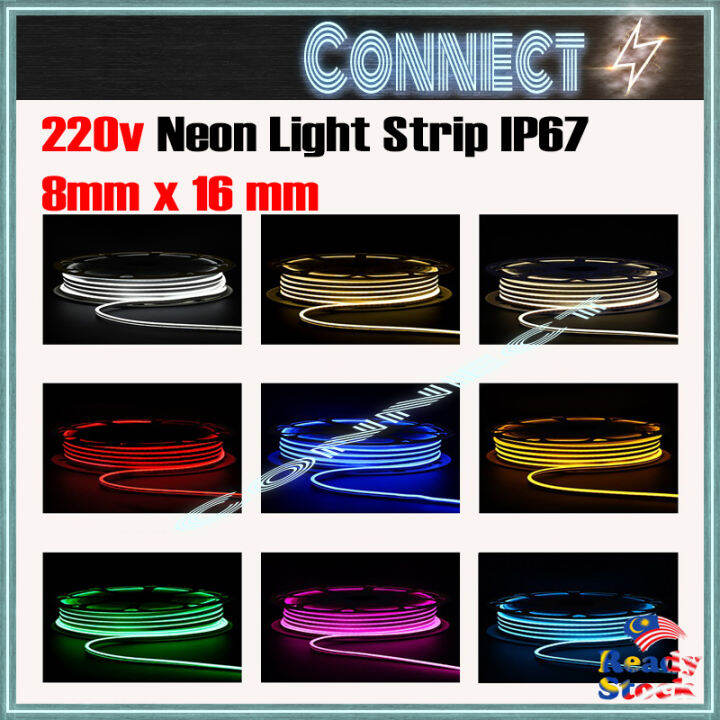 Neon Led Strip Light 220v 8mm x 16mm (Free EU Plug) Led Neon Light 220V ...