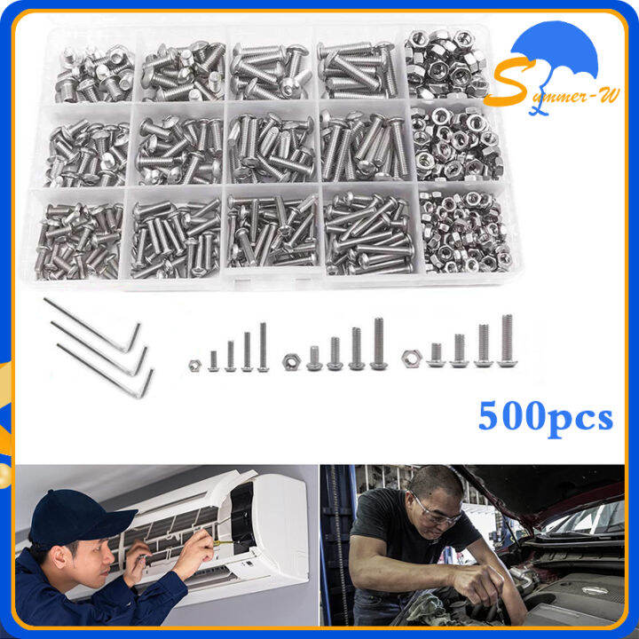 500pcs Baut Soket Mur dan Mur Stainless Steel 304 Hex Socket Bolt and ...