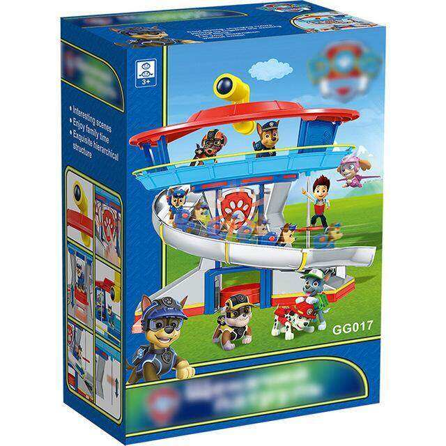 Paw Patrol Watchtower With Music Toy Car Rescue Bus Toy Set Children's ...