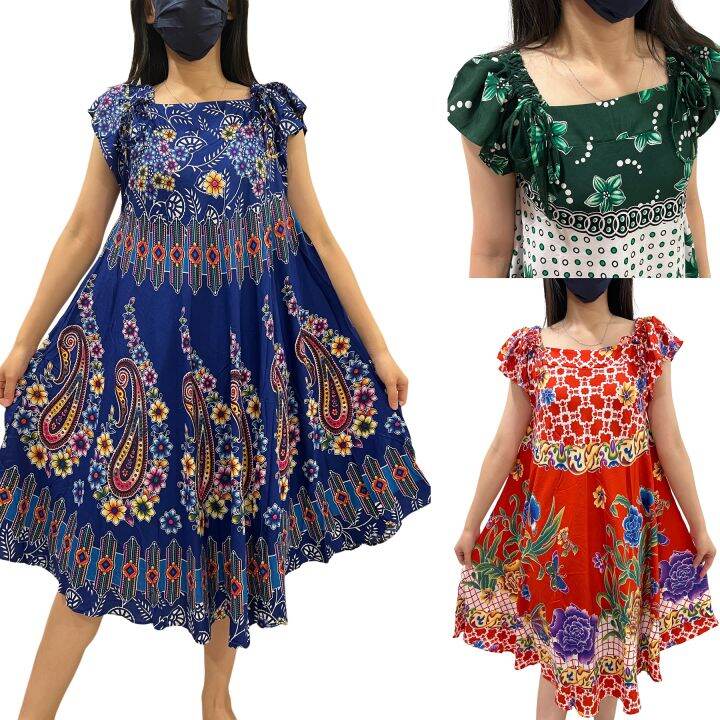 BATIK DRESS WOMEN/BAJU BATIK DRESS COTTON GOOD QUALITY READY STOCK | Lazada