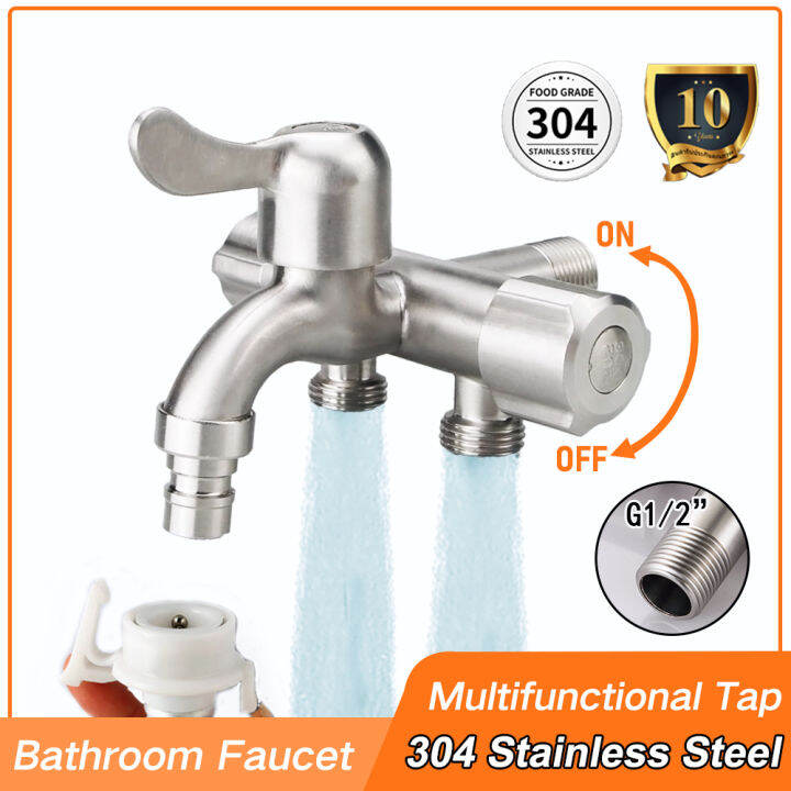 304 Stainless Steel Three Way Faucet Multifunctional Faucet Three Way ...