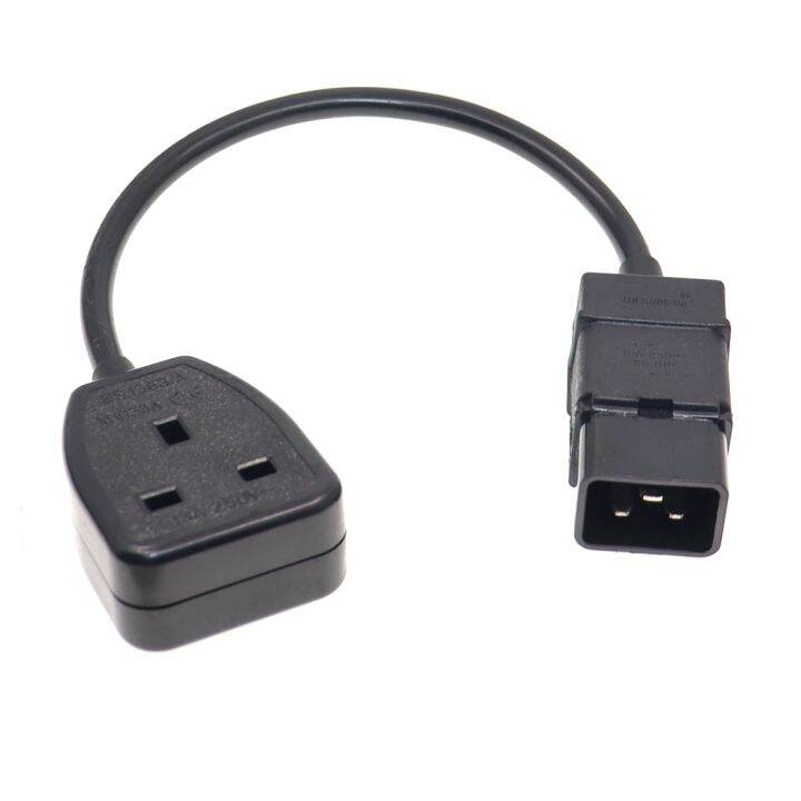 IEC 320 C20 Male Plug To UK Female Socket Power Rewireable Cord, 3G1 ...