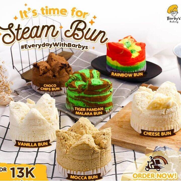Steam | Roti Kukus | Vanilla | Mocha | Cheese | Chocolate Chip | Pandan ...