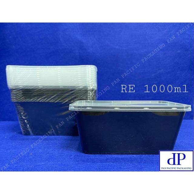 Black rectangle microwavable tub - re 500, re 750, re1000 ml - 10 pcs ...