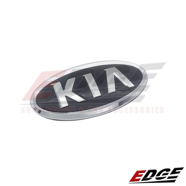 Emblem - KIA Logo - Chrome/Black // adhesive ready sticker name plate ...
