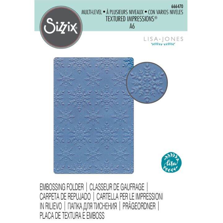 Sizzix Multi-Level Textured Impressions Embossing Folder - Snowflake ...