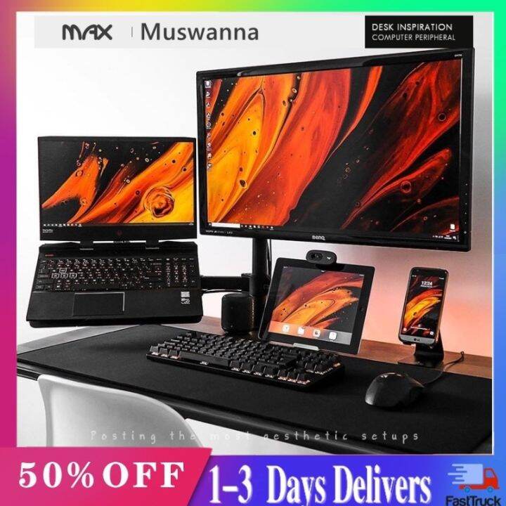 DUAL MONITOR MOUNT / BRACKET C-Clamp-Including laptop stand 2022 Dual ...