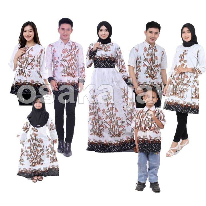 Baju Batik Keluarga Motif Bambu Putih | Lazada Indonesia