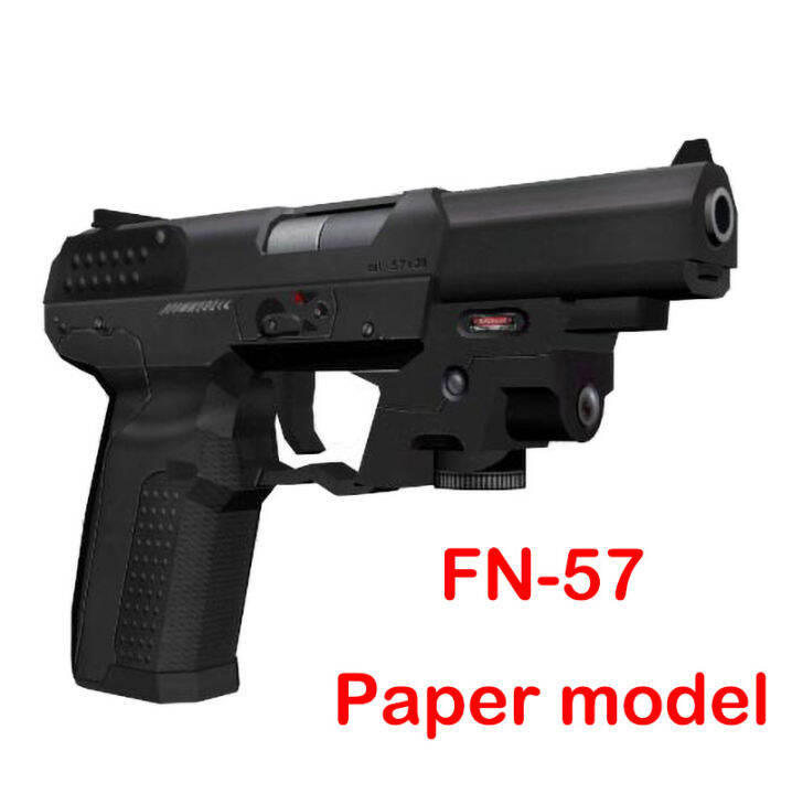 1:1 FN57ปืนไม่ยิง3D กระดาษรุ่น Papercraft ปืน DIY ของเล่นเด็กของขวัญ ...