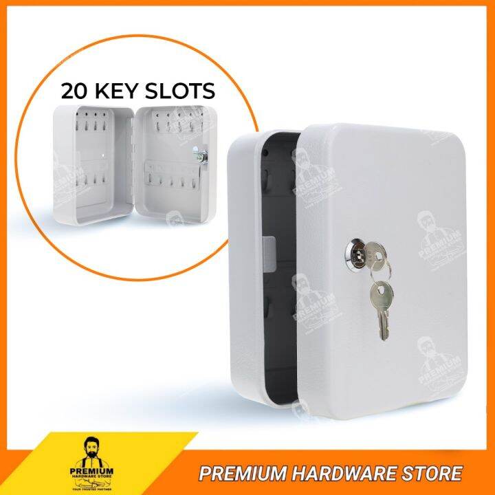 PREMIUM Metal Key Box 20 Slots Wall Mount Lockable Keys Storage Box ...