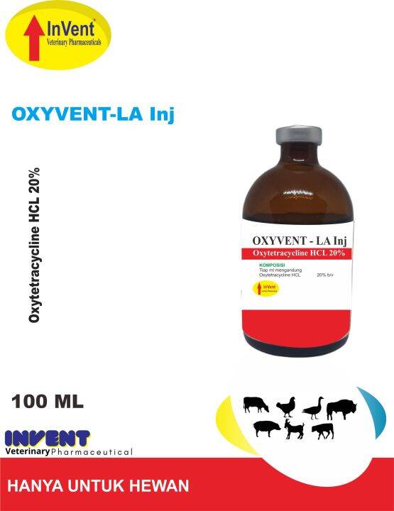 Obat Hewan Antibiotik OXYVENT-LA Inj Invent Infeksi Saluran Pernafasan ...