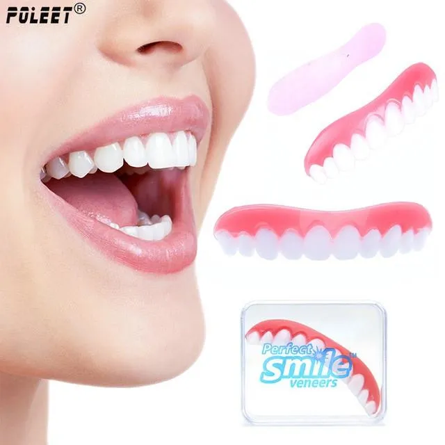 Upper False teeth cover Perfect Smile Veneers Comfort Fit Flex Denture ...