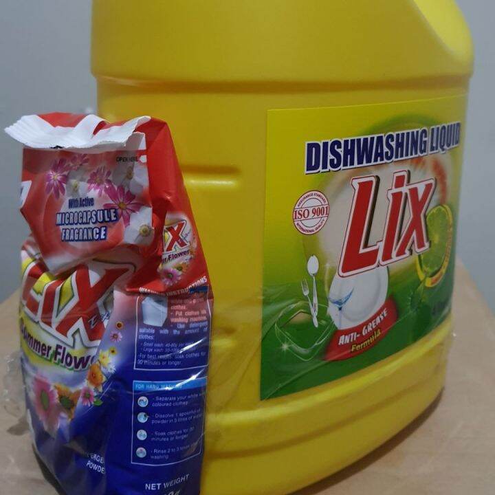 Lix 4L Diswashing Liquid with FREE 150g detergent powder | Lazada PH