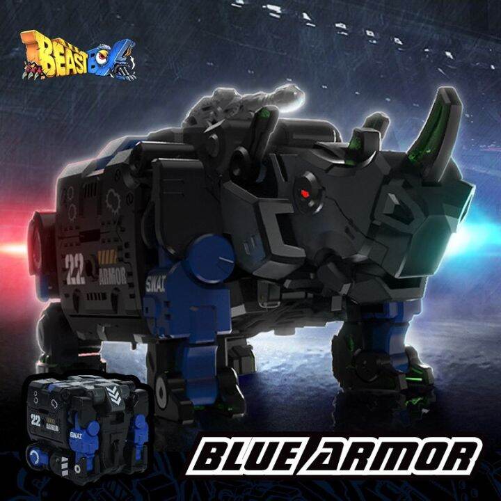 52Toys Beastbox Series -06BA Blue Armor Rhinoceros Transform Toys To ...