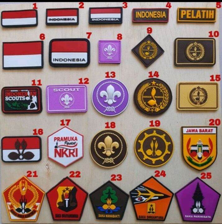 Logo Pramuka Kumplit Terbuat Dari Karet Rubber Patch Untuk Tempelan Di ...