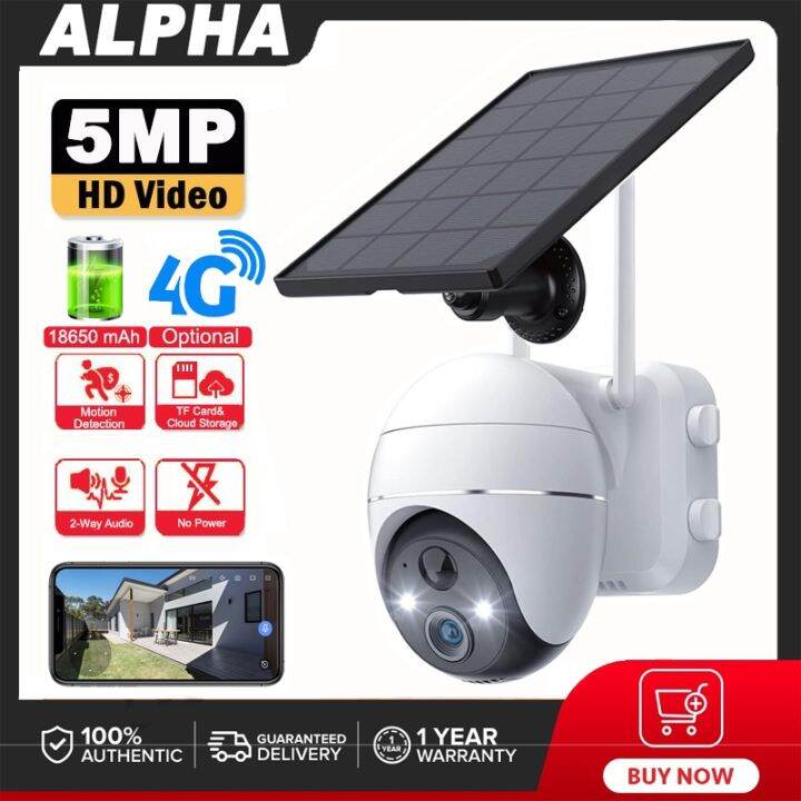 ALPHA 4G Solar CCTV Camera WIFI 360 Outdoor SIM CCTV Camera solar Power ...