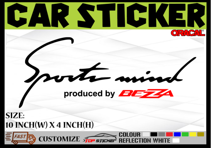 SPORTS MIND BEZZA CAR STICKER KERETA STICKERS PERODUA BEZZA | Lazada