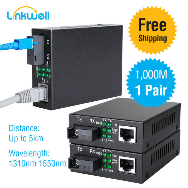 Gigabit Fiber Optic Media Converter 101001000Mbps 13101550nm Single ...