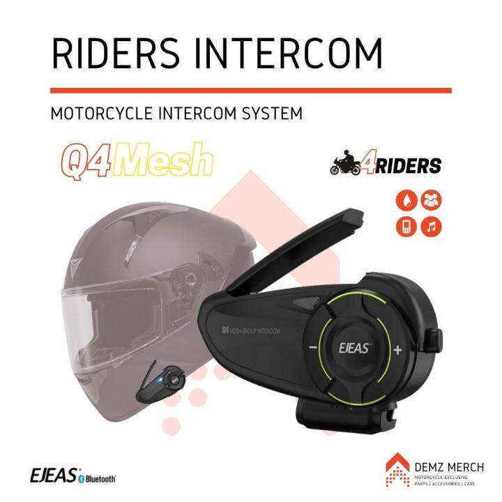 EJEAS Intercom Q4 Mesh Technology Motorcycle Helmet Bluetooth Intercom ...