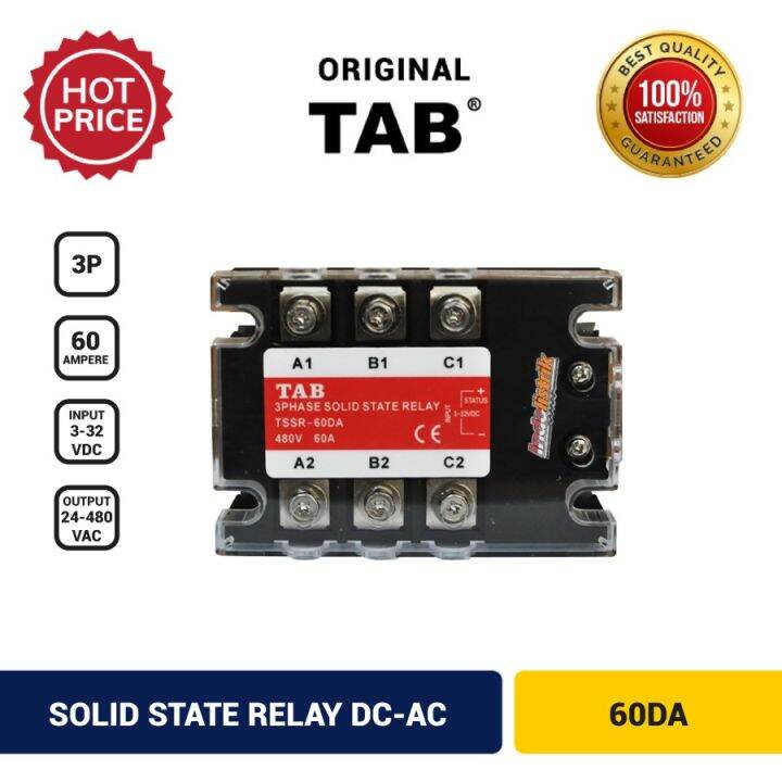 Solid State Relay 3 Phase DC-AC TSSR-60DA TAB - SSR60DA - 60DA | Lazada ...