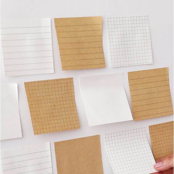 80 SHEETS | Kraft, White Sticky Note Memo Pad Sticky Notes Sticky Memo ...