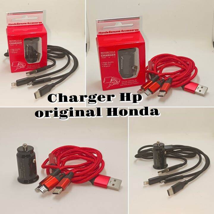 Charger hp usb motor + kabel data 3 in1 honda pcx 160 /150 vario 150 ...