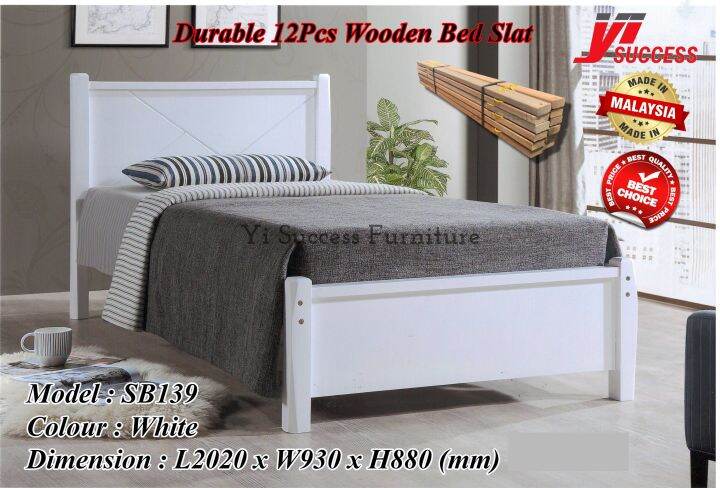 Yi Success Dane Wooden Single Bed Frame / Quality Single Bed / Katil ...