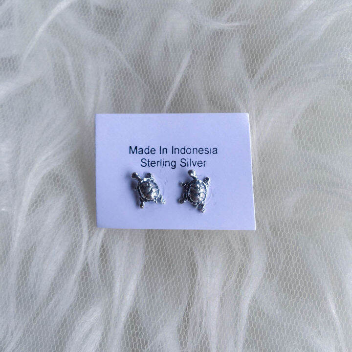 Perhiasan Wanita Anting Perak Bali Silver Earrings 925 Stud Kura Kura ...