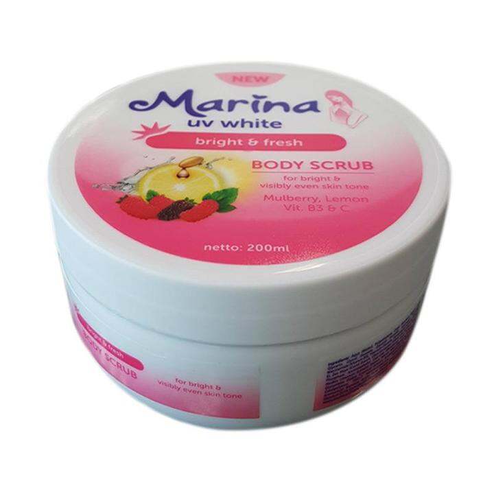 Marina UV White Bright and Fresh Body Scrub [200 mL] | Lazada Indonesia