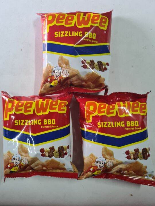 3 Packs PeeWee Sizzling BBQ Flavored Snack (25g) | Lazada PH