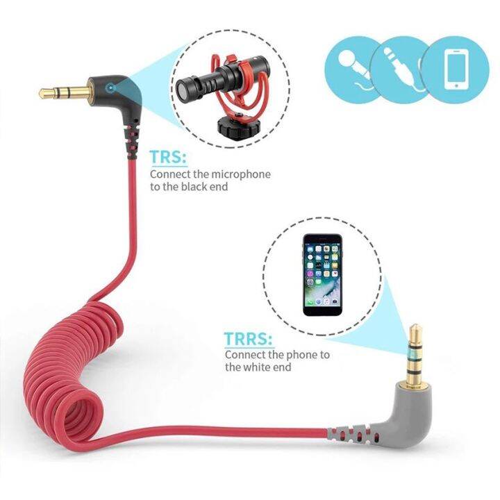 ☁Replacement SC2 SC7 TRS To TRS Trrs Cable for Smartphone Adapter RODE ...