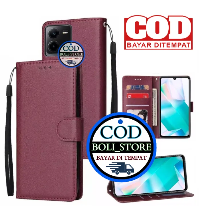 CASING / CASE KULIT COCOK UNTUK TIPE HP VIVO V25 5G 2022 CASING DOMPET ...