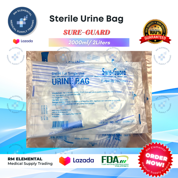 Sure-Guard Urine Bag (2000mL / 2 Liters) SOLD PER 10 PIECES | Lazada PH