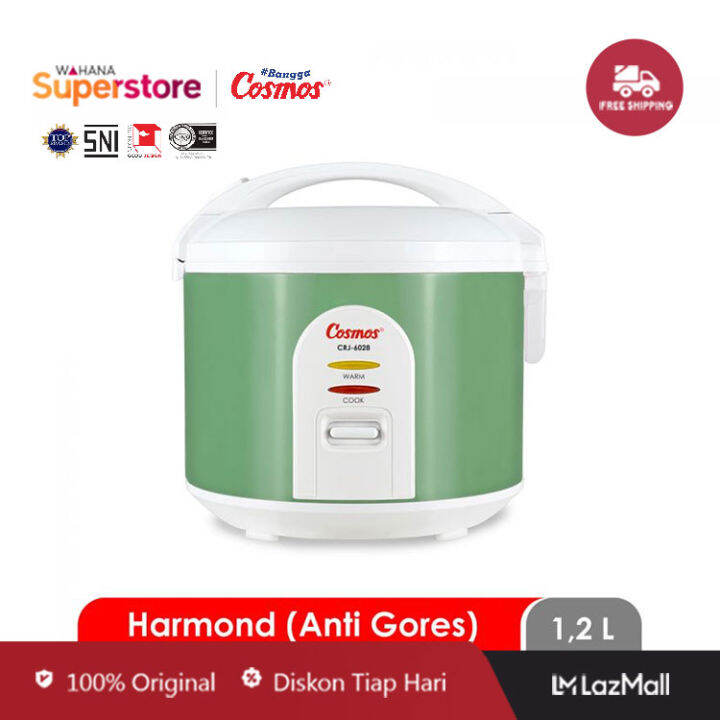Cosmos Rice Cooker Harmond Hijau Pastel 1,2 L - CRJ-6028 G | CRJ6028G ...