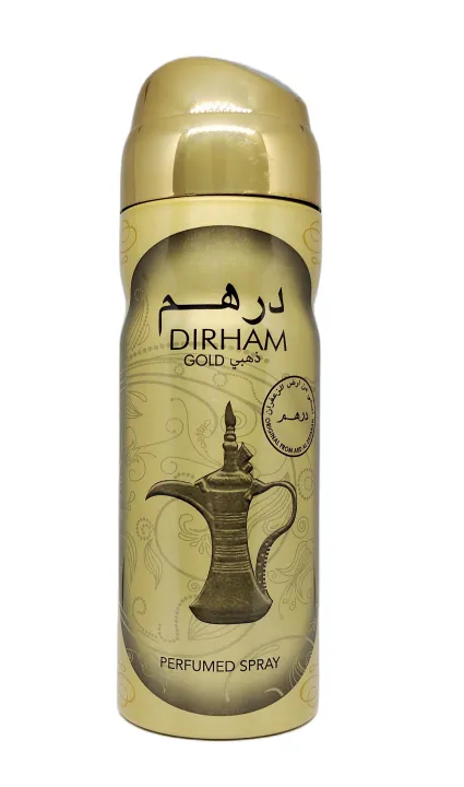 Arabic Perfume Deodorant Body Spray 200ml DIRHAM GOLD, VELVET OUD ...