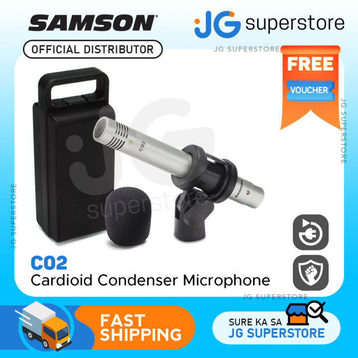 Samson C02 Pencil Cardioid Condenser Microphones with Gold Plated XLR ...
