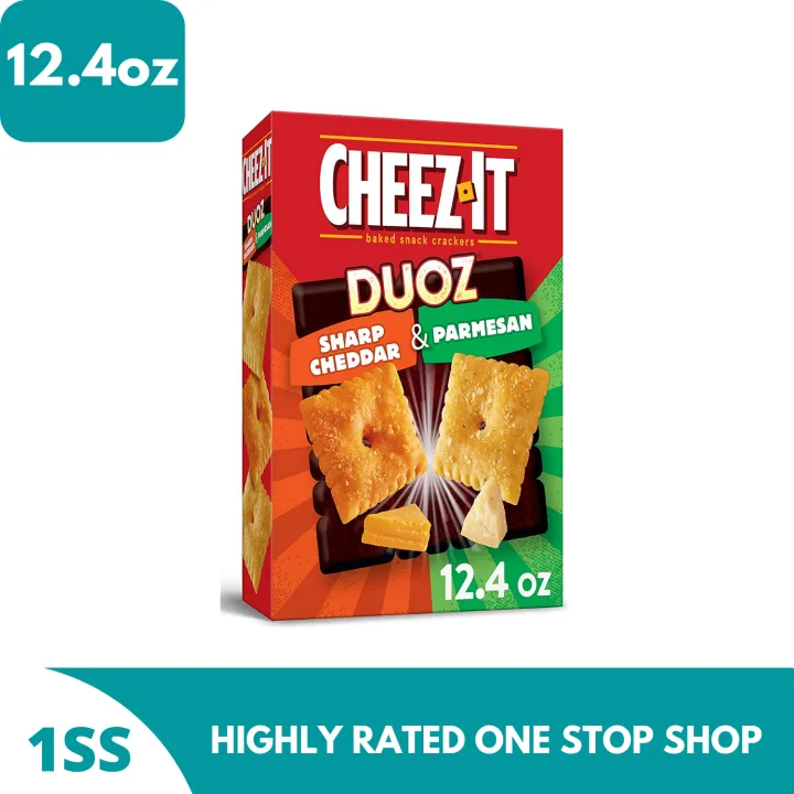 Cheez-It DUOZ Baked Snack Cheese Crackers, Sharp Cheddar and Parmesan ...