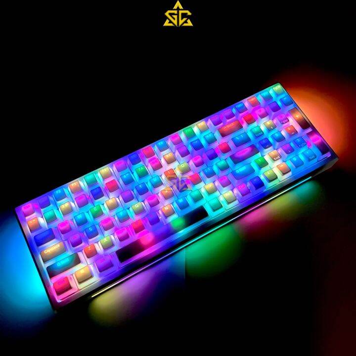 KEYCAP PUDDING MÀU BLACK/WHITE XUYÊN LED LẮP CHO NHIỀU BÀN PHÍM RGB ...