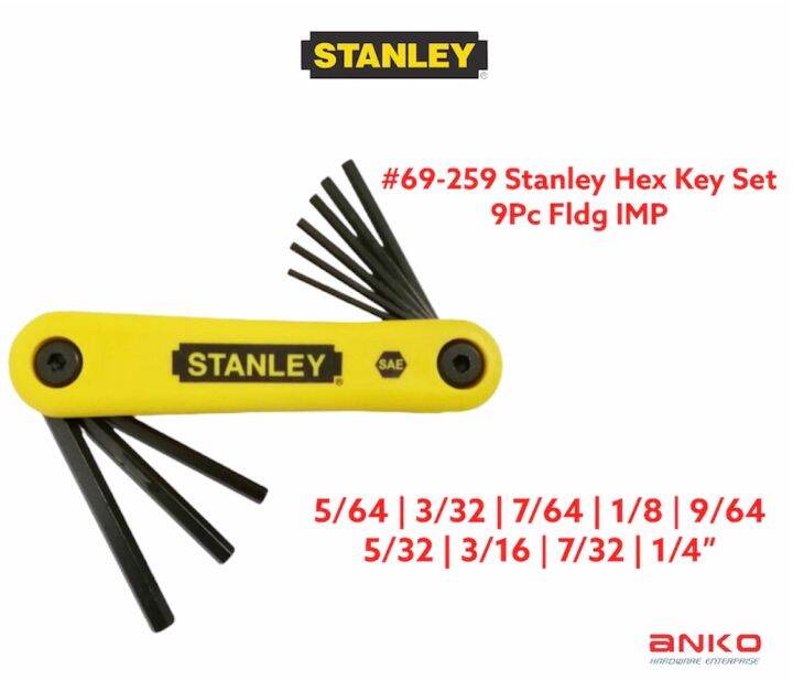 STANLEY ALLEN KEY SET 9 PC FLDG INCHES | Lazada