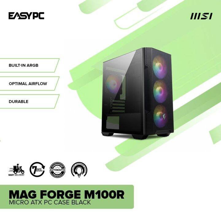 EasyPC MSI MAG Forge M100R Auto RGB / M100R ARGB Micro ATX PC Case ...