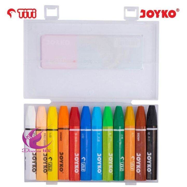 Crayon Joyko/Oil pastel Joyko 12 warna Hexagonal Op-12CH ( 1 set ...