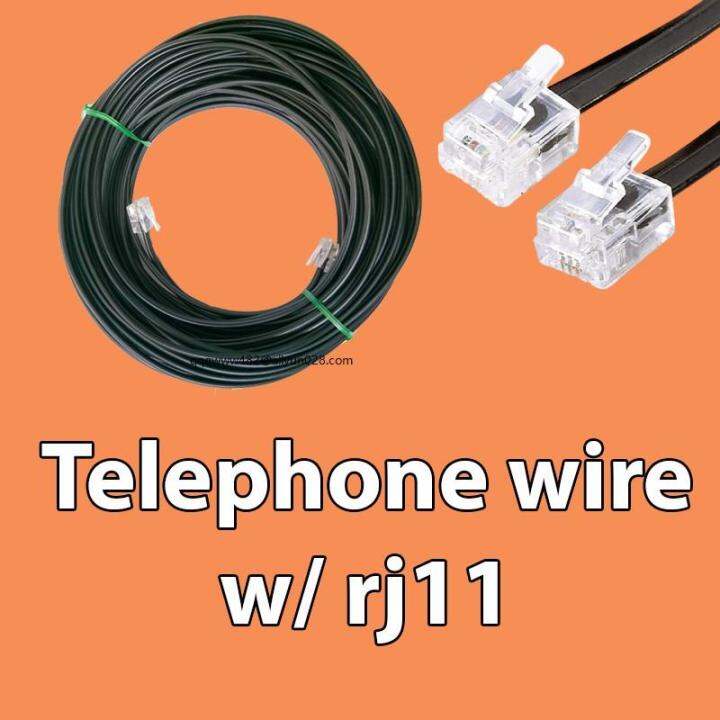 Telephone corded Telephone wire w rj11 (black) 1.5 meters to 7 meters☀ ...