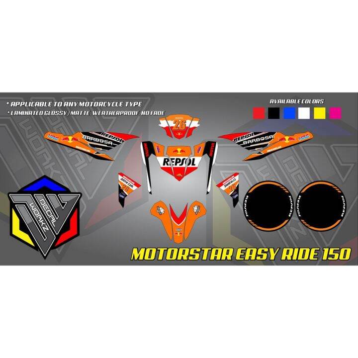 【factory outlet】 Motorstar Easy Ride 150 Repsol Decals with Reflective ...