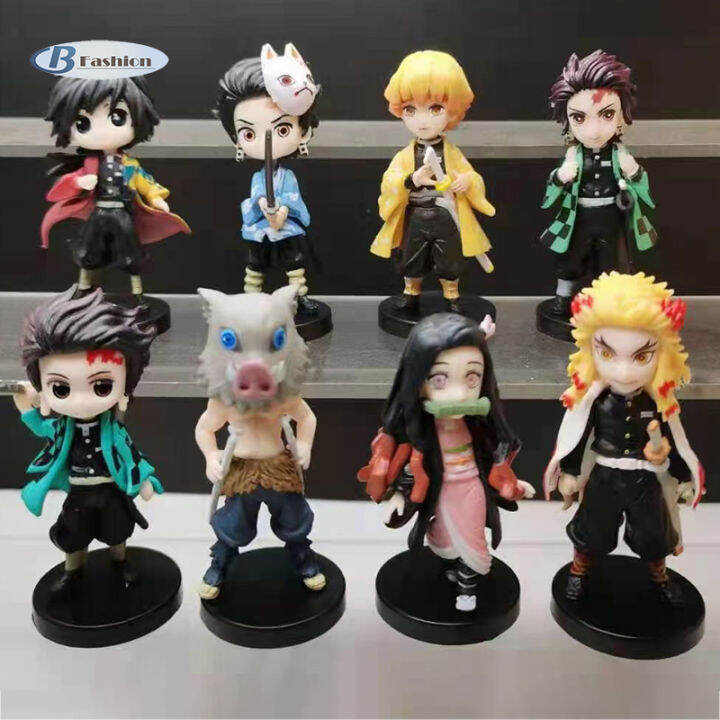 8PCS Demon Slayer Action Figure Kimetsu No Yaiba Nezuko Demon Slayer ...