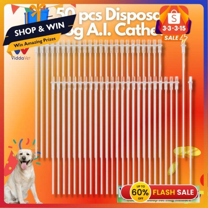 Viddavet 50 Pieces Disposable Artificial Insemination Rods for Dog Goat ...