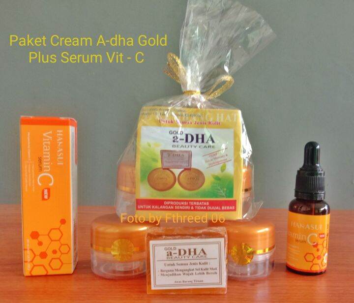 Paket Adha Gold -Cream Siang Malam + Sabun A-Dha Gold Plus Serum ...