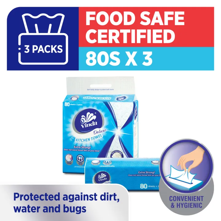 Vinda Deluxe Wet Kitchen Towel / Kitchen Wet Tissue (Tisu Basah) 40s ...